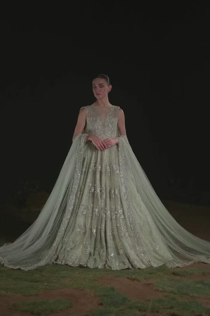 Mint Green Bridal Gown - Zuria Dor