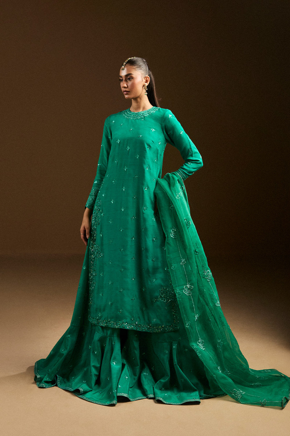 Green Gharara - Zuria Dor