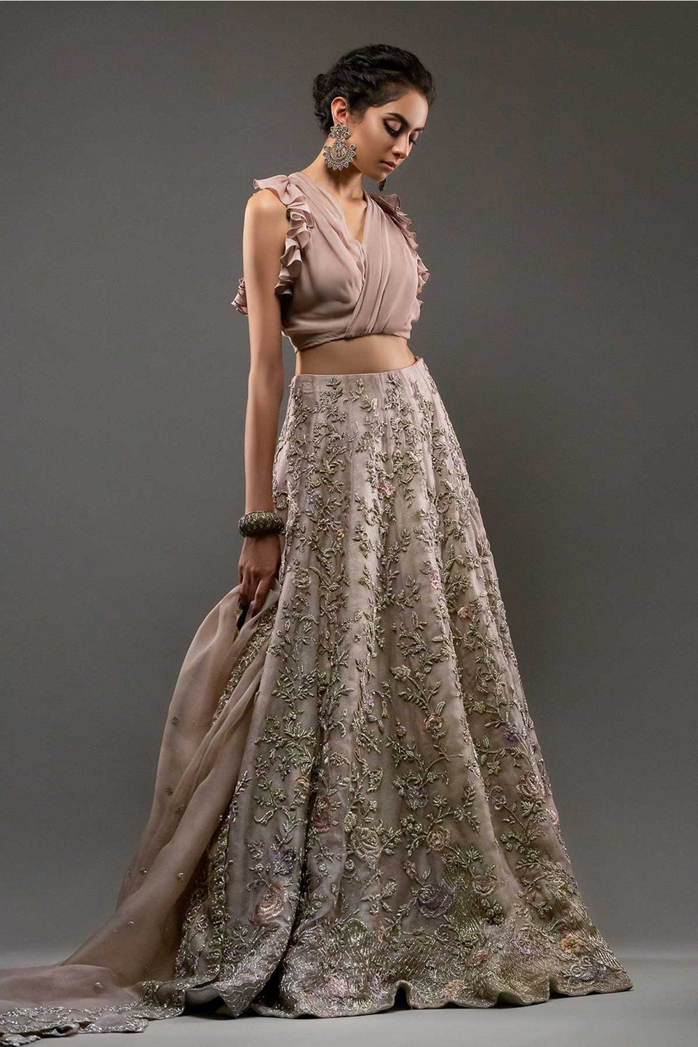 Pastel Pink Bridal Lehenga - Zuria Dor
